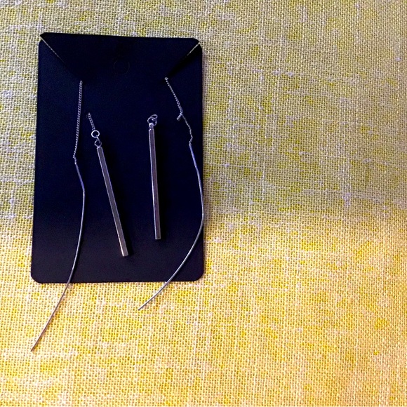 Jewelry | Earrings Silver Threader Bar Earrings | Poshmark